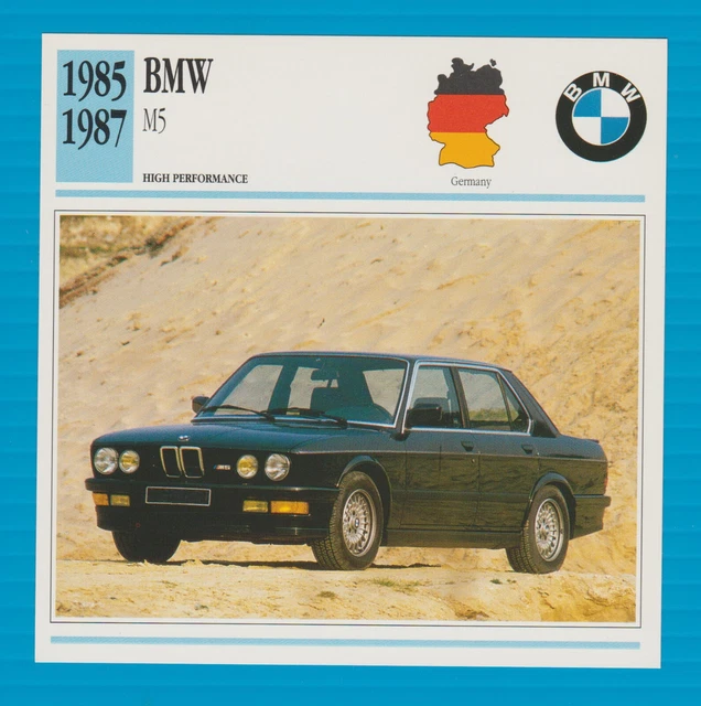 BMW M5 HIGH Performance Car 1985-1987 Classic Collector Card £3.21 ...