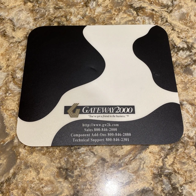 VINTAGE GATEWAY 2000 Cow Print Mouse Pad PC Retro Nostalgia Smooth No ...