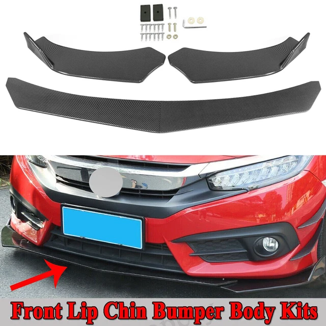 UNIVERSAL FRONT BUMPER Lip Body Kit Spoiler Fit GMC Honda Civic Carbon ...