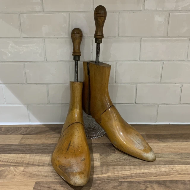 VINTAGE ANTIQUE WOODEN BOOT LASTS - Shoe Trees - Adjustable Stretchers ...