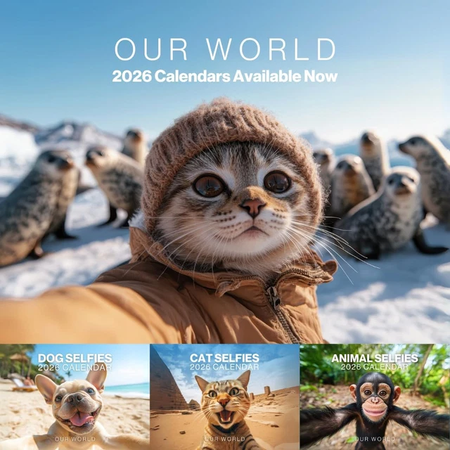 ANIMAL SELFIES 2026 Funny Animal Calendar 2026 Funny Wall Calendar 2026 ...
