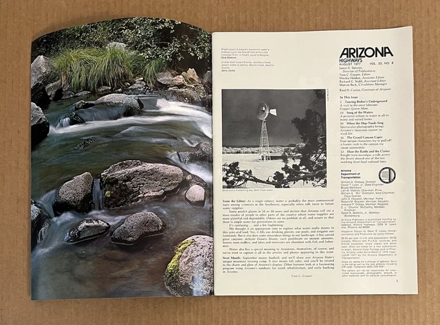 ARIZONA HIGHWAYS MAGAZINE August 1977 Grand Falls Little Colorado River ...