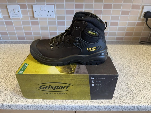 GRISPORT CONTRACTOR SAFETY Boots Brown Leather Steel Toe Cap UK 8 EU 42 ...