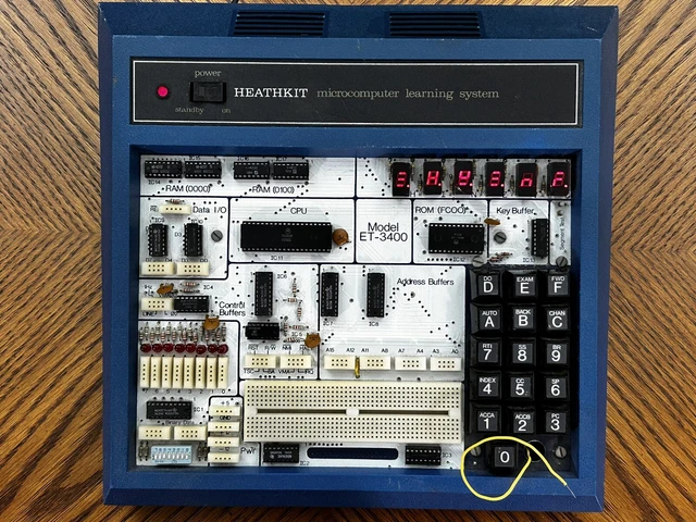 HEATHKIT MODEL ET-3400 Microcomputer Learning MISSING KEY AND IC3 AS-IS ...