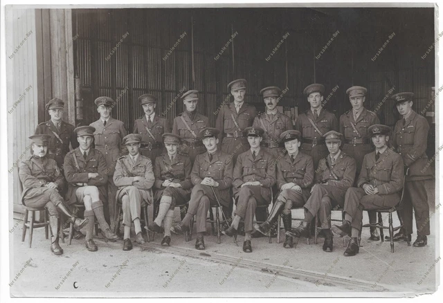 WW1 PHOTO RAF Wyton officers 1918 DFC/AFC medal ribbon Royal Air Force ...