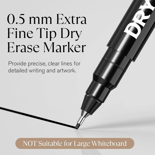 DRY ERASE MARKERS Ultra Fine Tip with Eraser, Assorted Color Magnetic ...