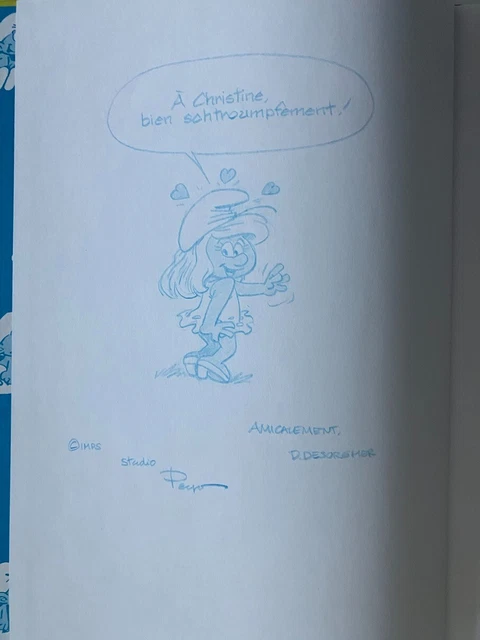 PEYO - SCHTROUMPFS smurfs - album "La schtroumpfette" dédicacé studio ...