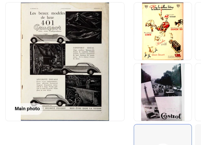 3X 1930'S PEUGEOT Automobile Cars Vintage French Magazine Printads ...