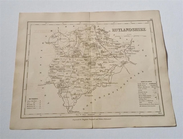 ARCHER RUTLANDSHIRE COUNTY Map (Dugdale's England & Wales 1845) EUR 18 ...