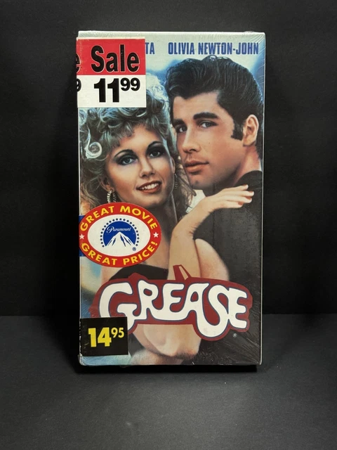 GREASE VHS TAPE John Travolta Olivia Newton 1990 Rare brand new and ...
