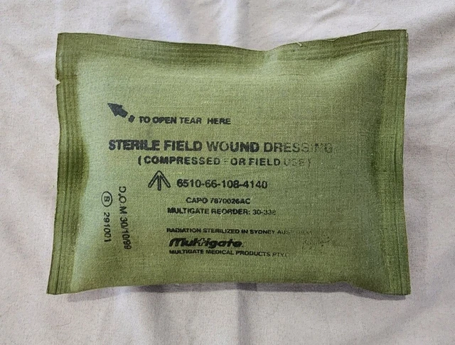 AUSTRALIAN ARMY STERILE Field Dressing sealed package 1999. ADF ADA ...