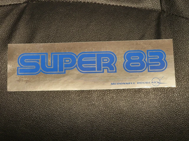 VINTAGE 1980S MCDONNELL DOUGLAS Super 83 Mirrored AIRCRAFT STICKER ...