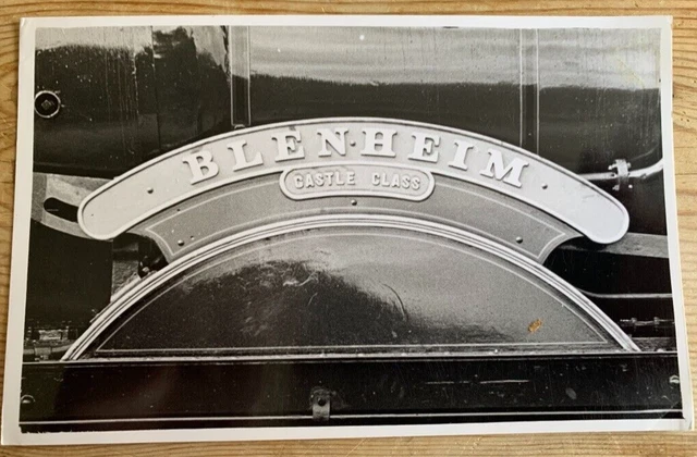 VINTAGE RAILWAYANA PHOTOGRAPH Engine Name Plate - Blenheim Castle Class ...