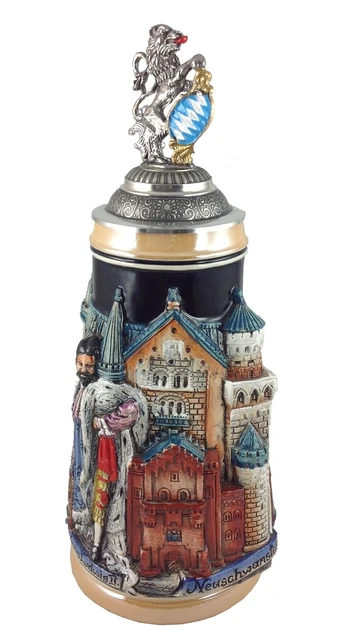 GERMAN BEER STEIN Neuschwanstein 1 liter tankard, beer mug ZO 1998/9910 ...