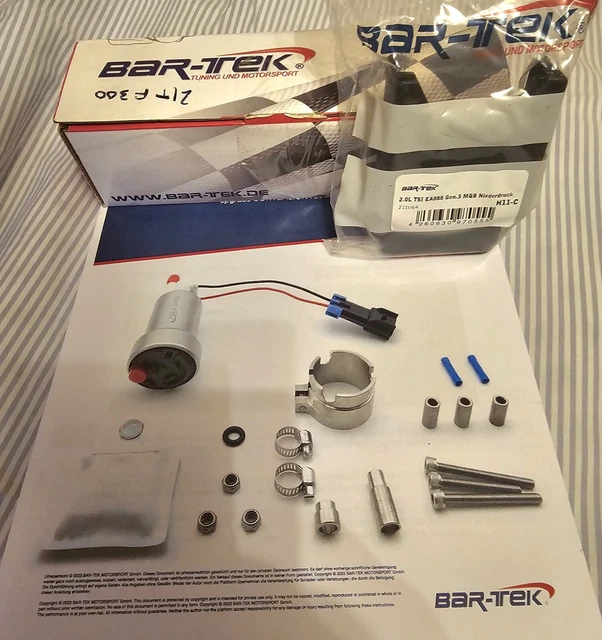 BAR-TEK CONVERSION KIT fuel pump gen3.ea888 Mqb upgrade stage3 ...