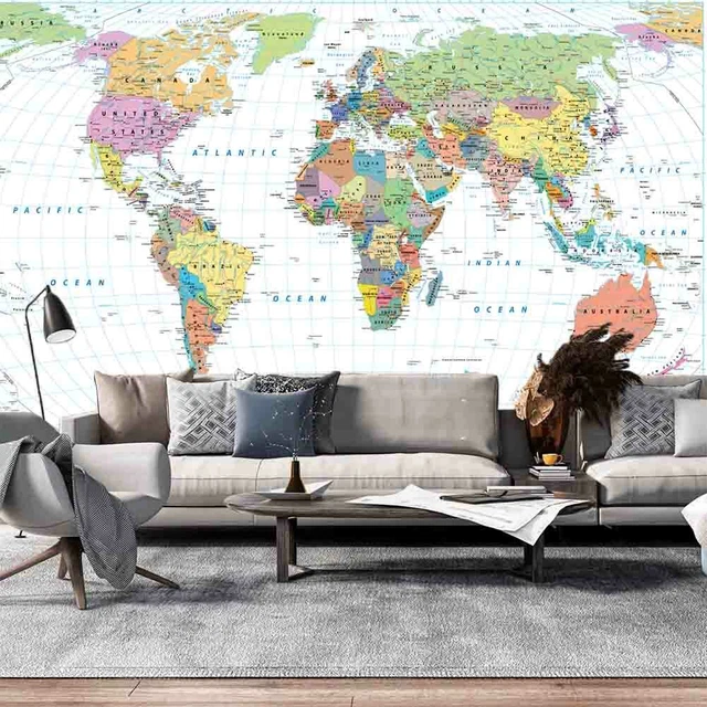 BIG MAP OF The World Full Wall Mural Photo Wallpaper Printing 3D Decor ...