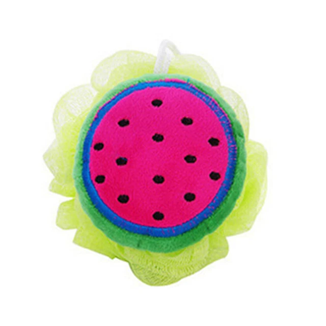 FRUIT SHAPED CARTOON Mesh Pouf Bath Towel Mesh Sponge Kids Adults £9.95 ...