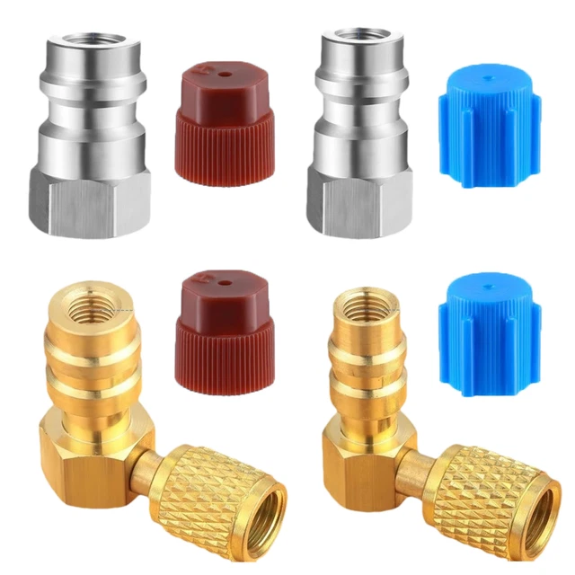 R134A AC FITTING Conversion Adapter Kit High/Low Pressure R12 To R134a ...