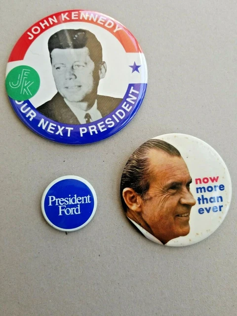 VINTAGE PRESIDENTIAL ELECTION Buttons Richard Nixon Ford JFK Kennedy ...