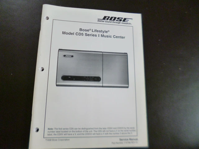ORIGINAL SERVICE MANUAL Schaltplan Bose Lifestyle Model CD5 I Music Center EUR 11,90 - PicClick DE