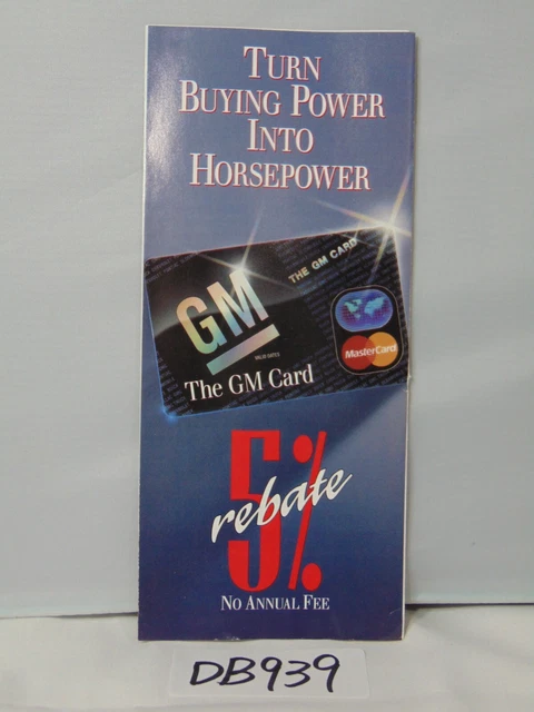 VINTAGE 1992 GM Brochure Pamphlet Car Show Chevy GMC Credit Card ...