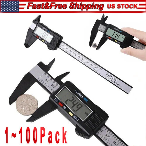 6& 150MM DIGITAL Caliper Micrometer LCD Gauge Vernier Electronic ...