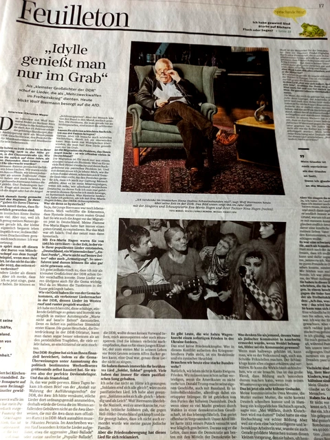 WOLF BIERMANN EINST DDR-DICHTER INTERVIEW, ABB. EVA MARIA u. NINA HAGEN ...