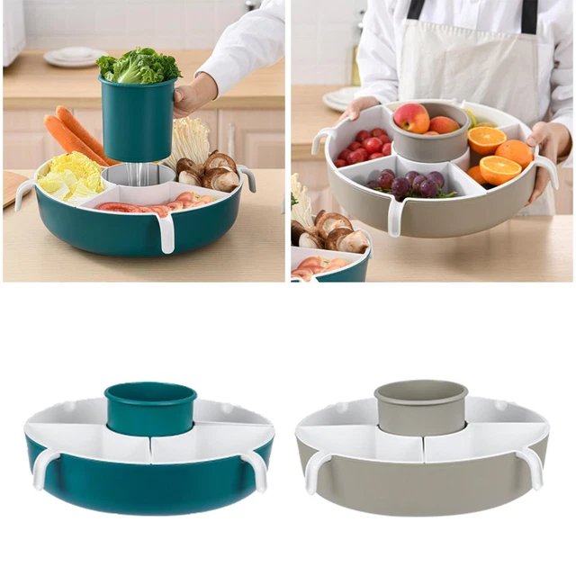ROTATING ROTATION DRAIN Basket Fruit Vegetable Storage Organizer ...