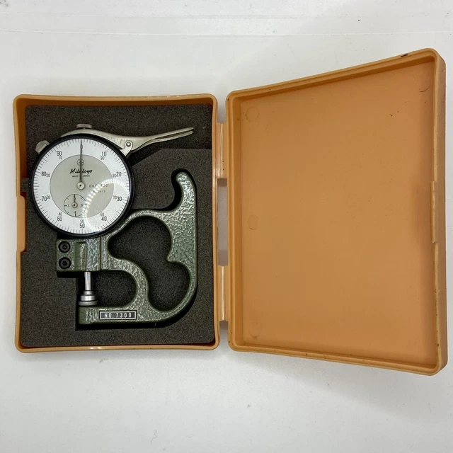 CLEAN MITUTOYO DIAL Thickness Gauge No. 7300 .001" - .400" With Case ...