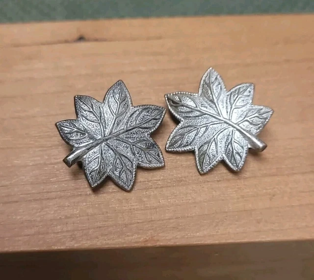 EARLY WW2 NAVY Commander / USMC Lt Colonel Rank Insignia Sterling Pair ...