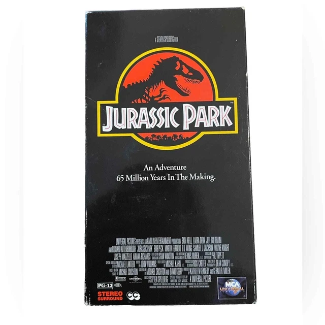 JURASSIC PARK MOVIE VHS Steven Spielberg Universal Slip On Sleeve 1993 ...