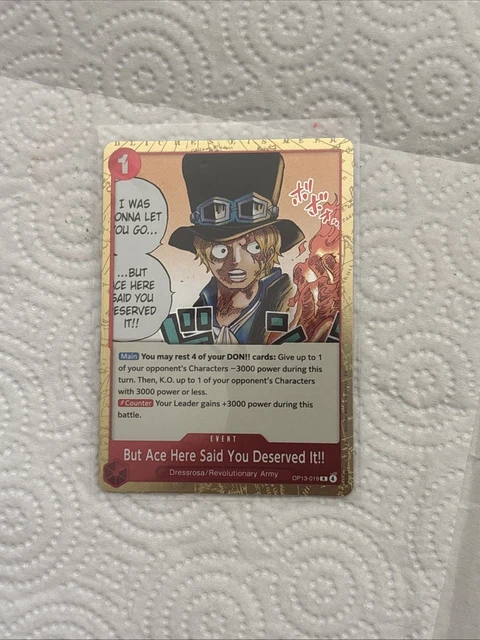 BUT ACE HERE Said You Deserved It!! Rare (R) OP13-019 Carrying On His ...