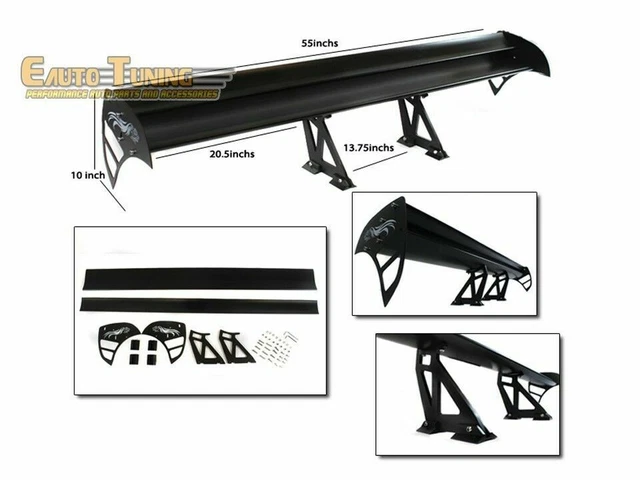 GT WING TYPE S Aluminum Rear Spoiler BLACK For Imperial/Intrepid/Deluxe ...
