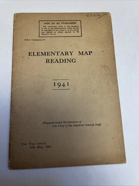 OLD WW2 ELEMENTARY Map Reading 1941 The War Office 15th May 1941 . Some ...