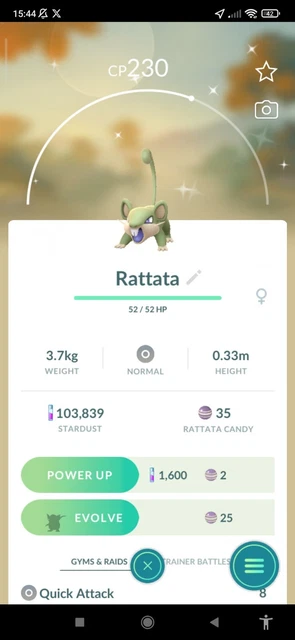 2 RATTATA SHINY + 3 Legendary 103k Stardust Mini PTC Pokemon Go EUR 1 ...