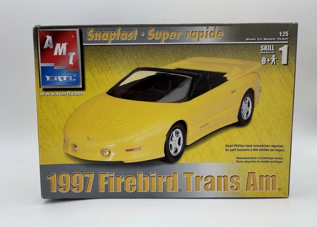 AMT ERTL MODEL Kit 1997 Firebird Trans Am Snapfast 1:25 Skill 1 New $28 ...