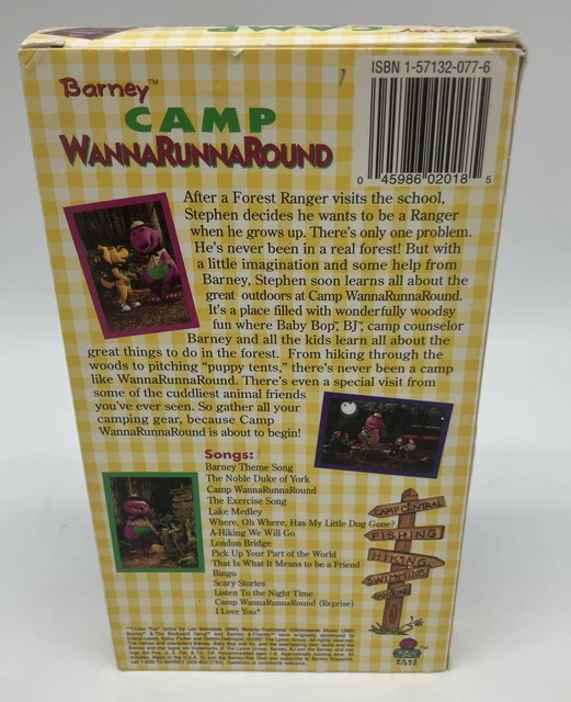 BARNEY CAMP WANNARUNNAROUND Classic Collection VHS Video Tape Wanna Run ...