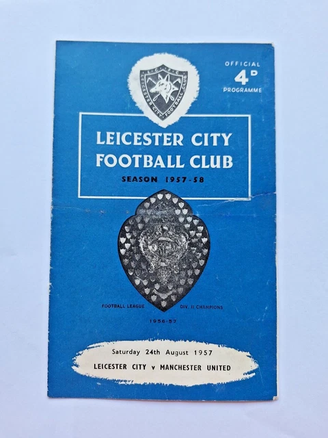 LEICESTER CITY V Manchester United Season 1957-58 Football Programme £ ...