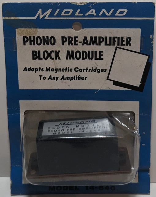 VINTAGE MIDLAND PHONO Pre-Amplifier Block Module Model 14-640 New Old ...
