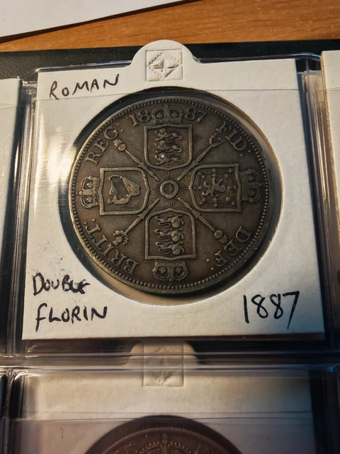 DOUBLE FLORIN SILVER Coin Dated 1887 Roman "1" in 1887 £31.90 - PicClick UK