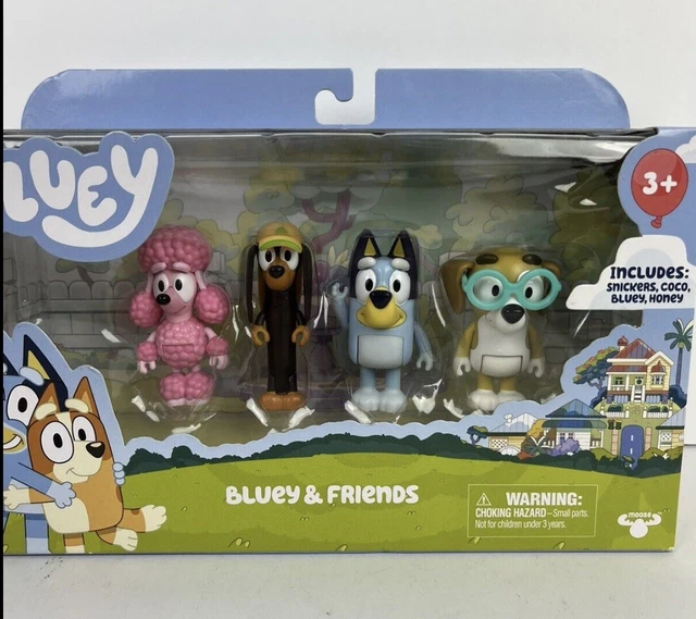 BLUEY AND FRIENDS: Bluey, Coco, Snickers And Honey 4 Figure Pack £9.00 ...