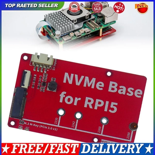 FOR RASPBERRY PI 5 NVMe HAT PCB with M.2 Slot Useful for 2230 2242 2260 ...