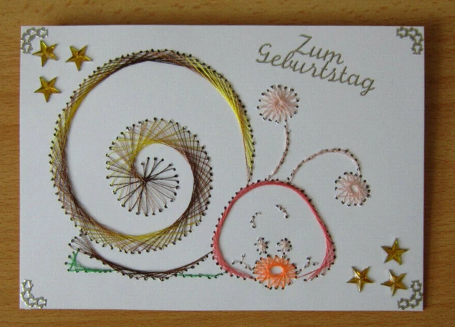 FADENGRAFIK GLÜCKWUNSCH. GLÜCKWUNSCHKARTE doppel Karte, EUR 1,35 ...