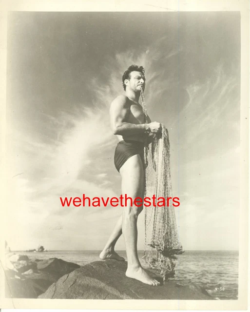 VINTAGE JOHN BROMFIELD BEEFCAKE SEXY SWIMSUIT '55 Publicity Portrait £ ...