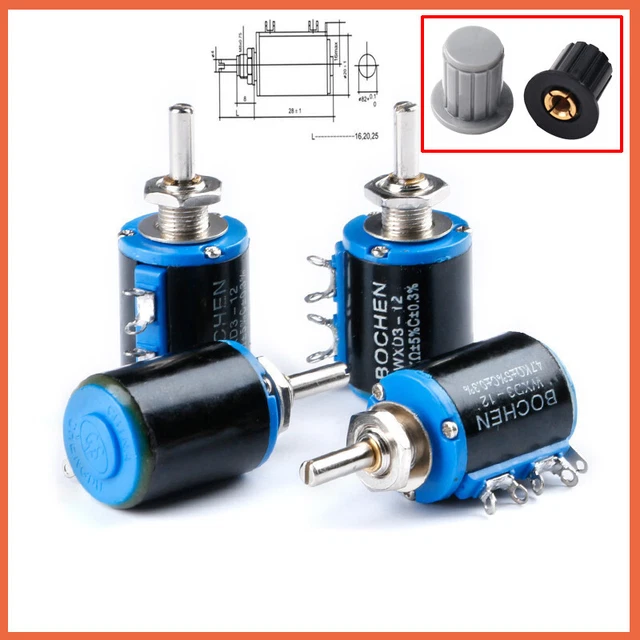 WXD3-12-1W 5 TURN Potentiometer Wirewound Variable Precision Multi-Turn 100R-47K £2.39 - PicClick UK