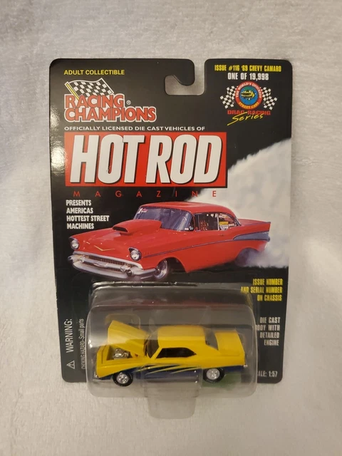 RACING CHAMPIONS RARE #116 Hot ROD '69 Chevy CAMARO 1:57ème Jaune/Bleu ...