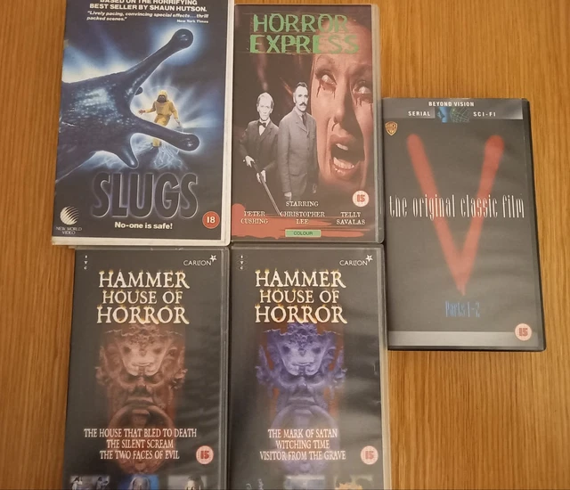 HORROR VHS BUNDLE - Hammer House of Horror X 2 / Slugs / Horror Express ...