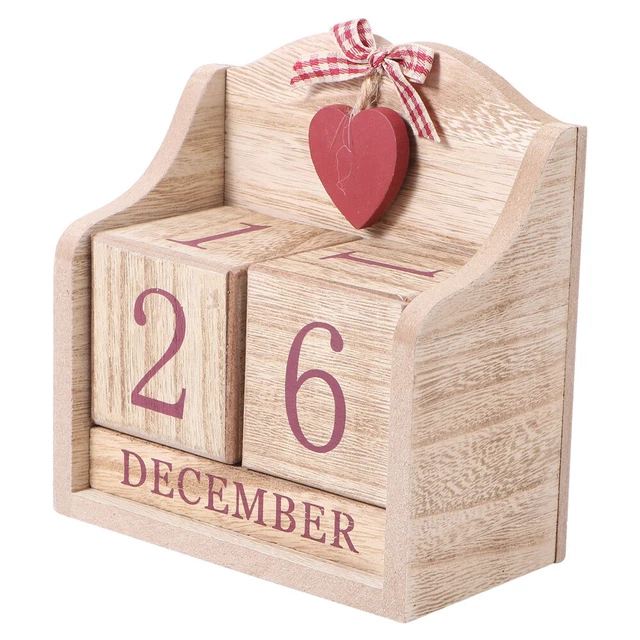 HOLZ BLOCK KALENDER Vintage Perpetual Kalender Perpetual Geburtstag ...