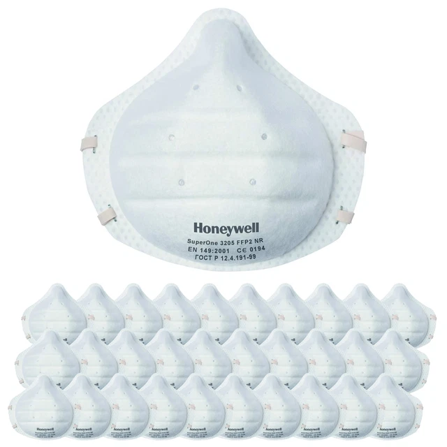 30 X HONEYWELL Feinstaub-Masken Atemschutzmaske FFP2 NR D Super One 3205 V2 EUR 9,99 - PicClick DE