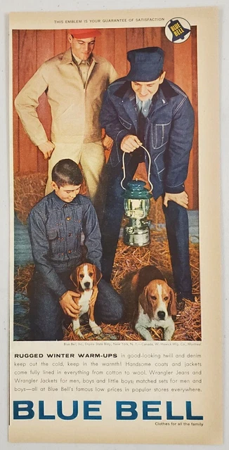 1950'S PRINT AD Blue Bell Denim Jeans & Wrangler Jackets Beagle Dogs ...